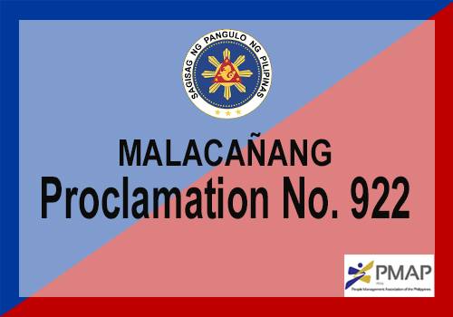 Malacanang Proclamation No.922 | People Management Association of the ...